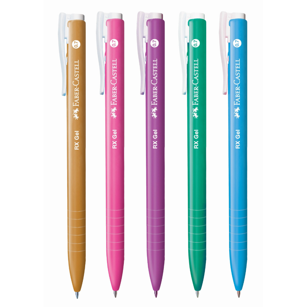 Faber Castell RX Gel Ink 0.7mm Pen | Gold Green Lilac Pink Turquoise ...