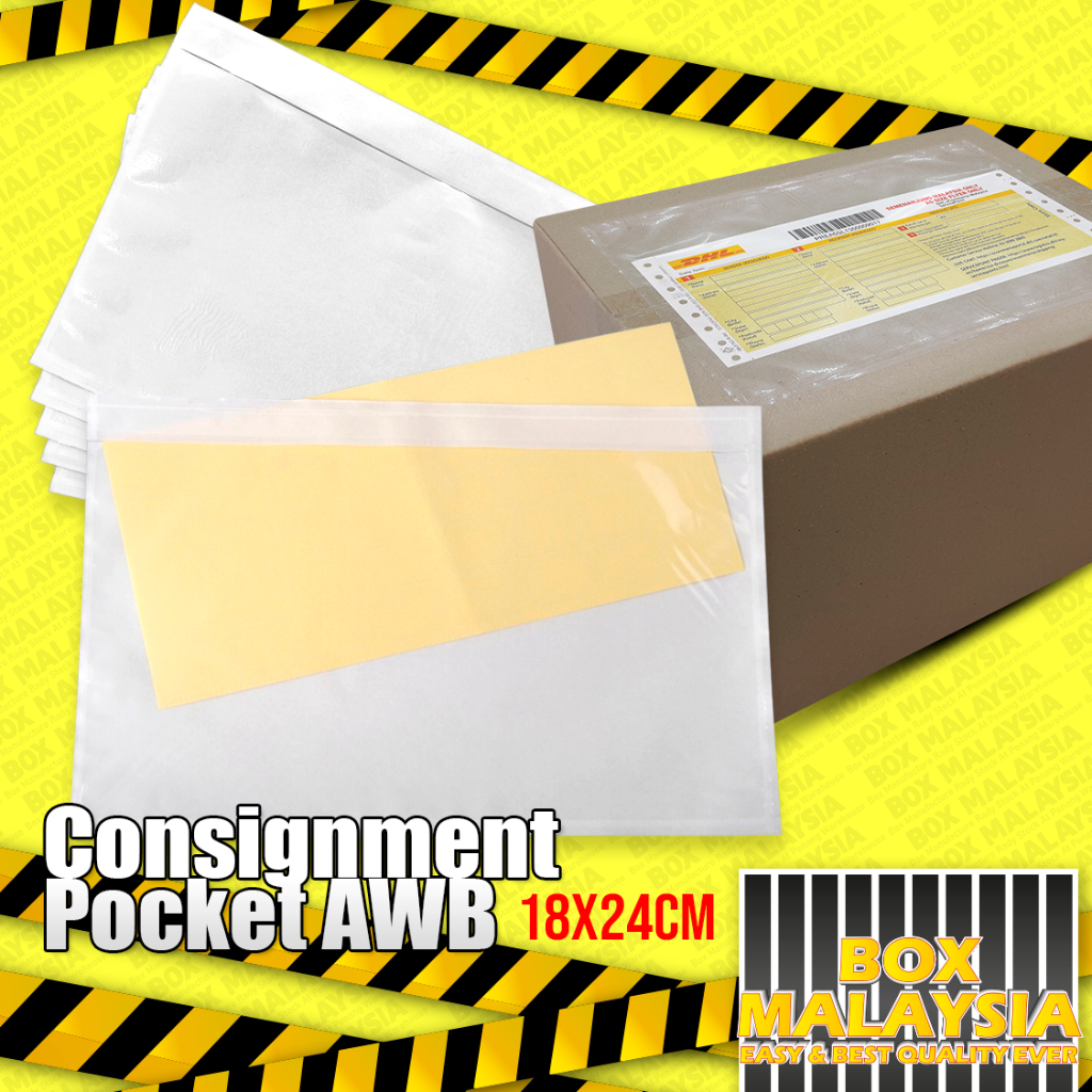 1pcs A5 Adhesive 【 Consignment Note Pocket 】 Clear Plastic Pouch for ...