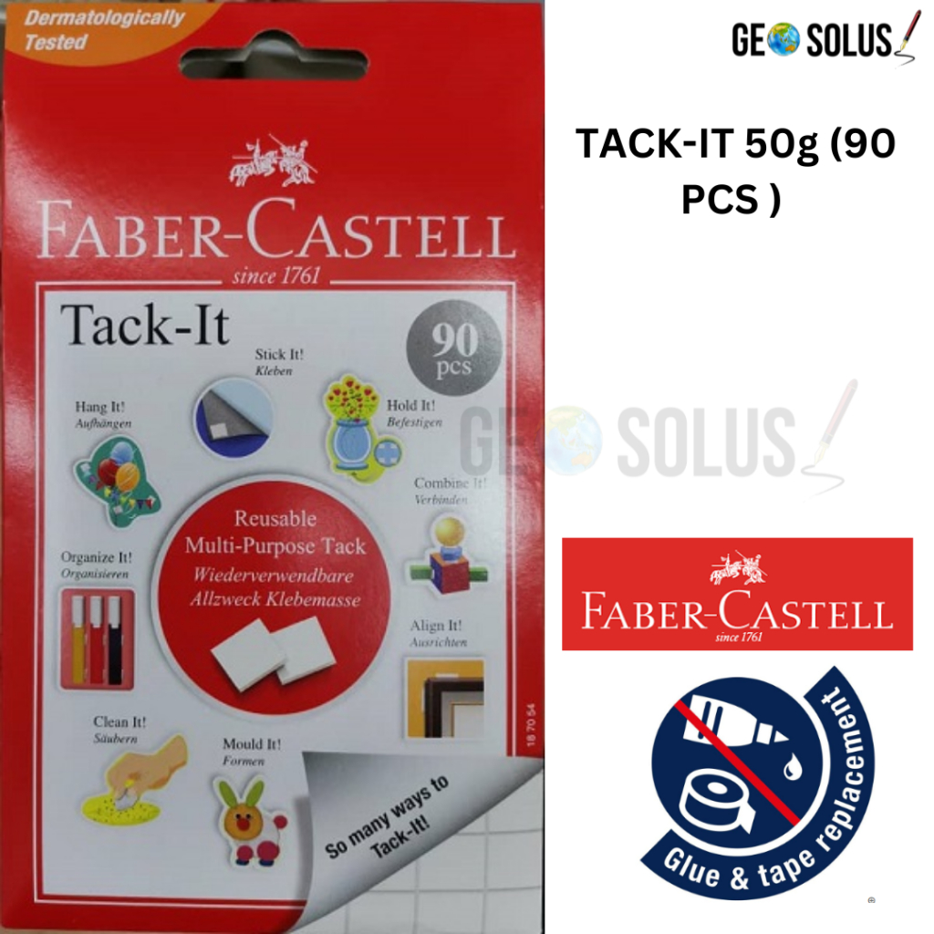 FABER CASTELL TACK-IT 50g ( 90pcs ) 70g ( 120pcs)Removable adhesive ...