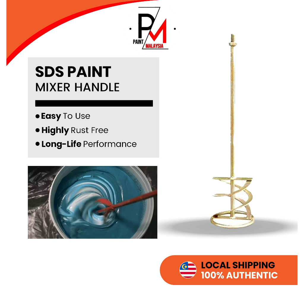 SDS 600MM Chrome Paint Mixer Handle Cement Plaster Paint Mixer Tool ...