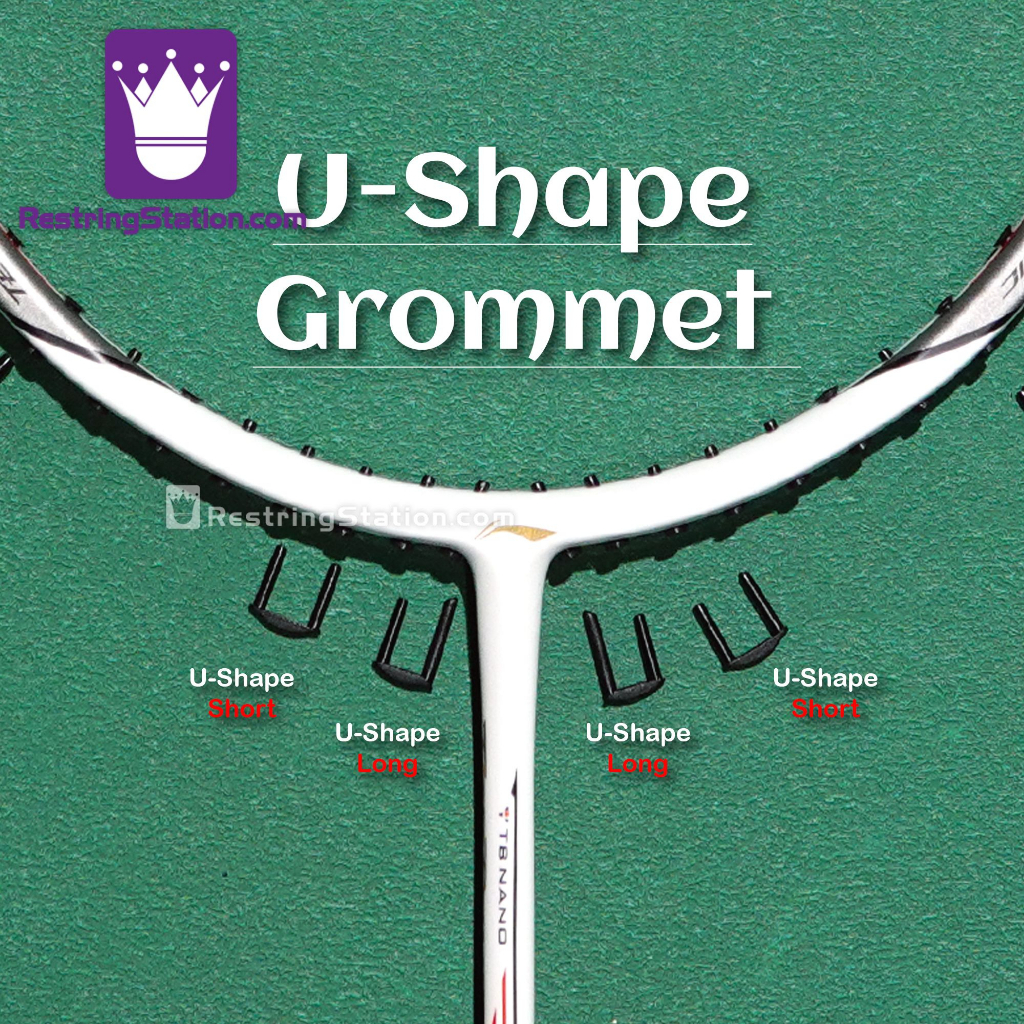 [Grommet] OEM 2 Holes Black U-Shape Grommet for Badminton Racket [2 ...