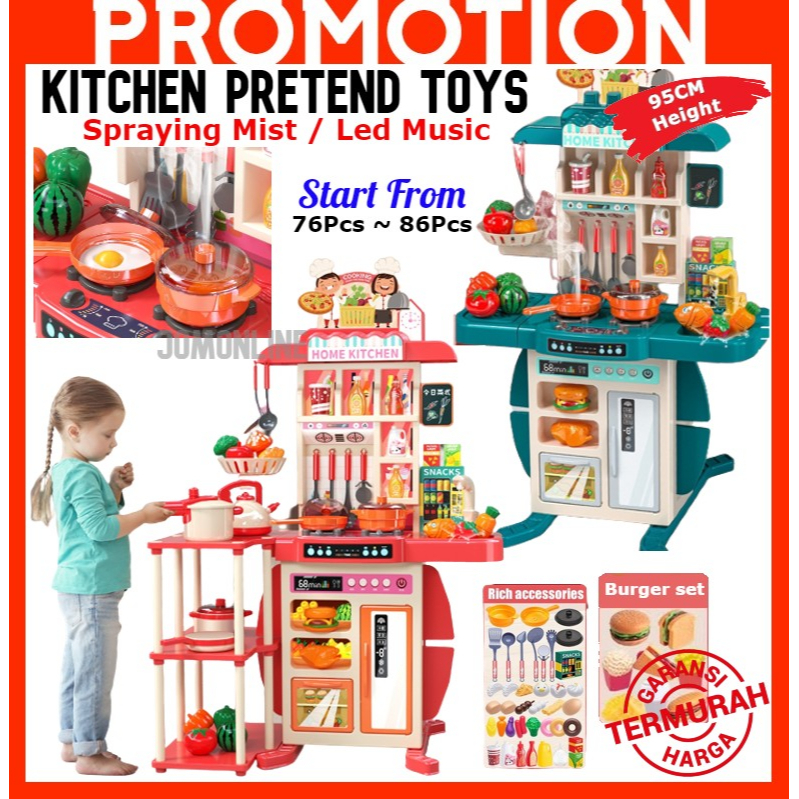 ~Ship From KL~ 95CM Height Kids boy girl Kitchen Toy Pretend Play Set ...
