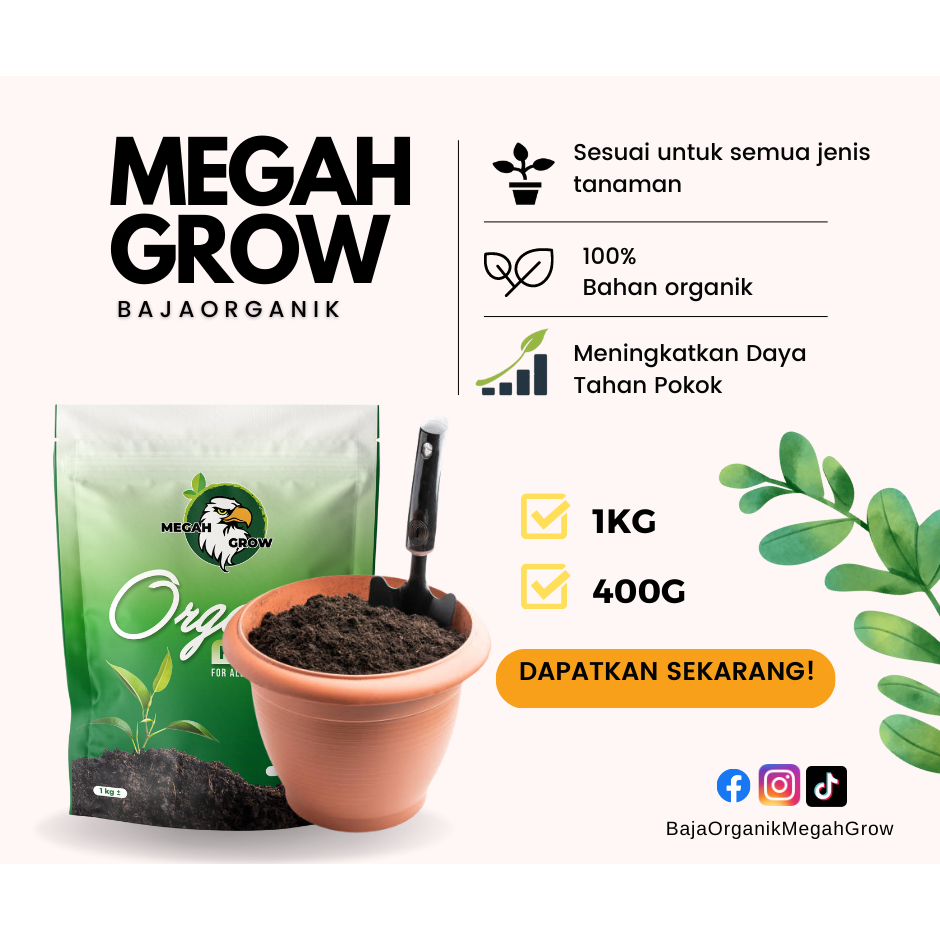 Set Agen 20kg 🌱 Baja Megah Grow 💯 Organic | Shopee Malaysia