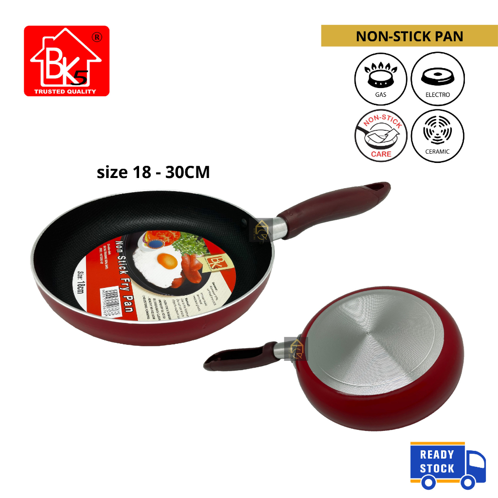 GDH | Bk Non-Stick Pan/Frying Pan/Kuali Leper (18cm, 20cm, 22cm, 24cm ...