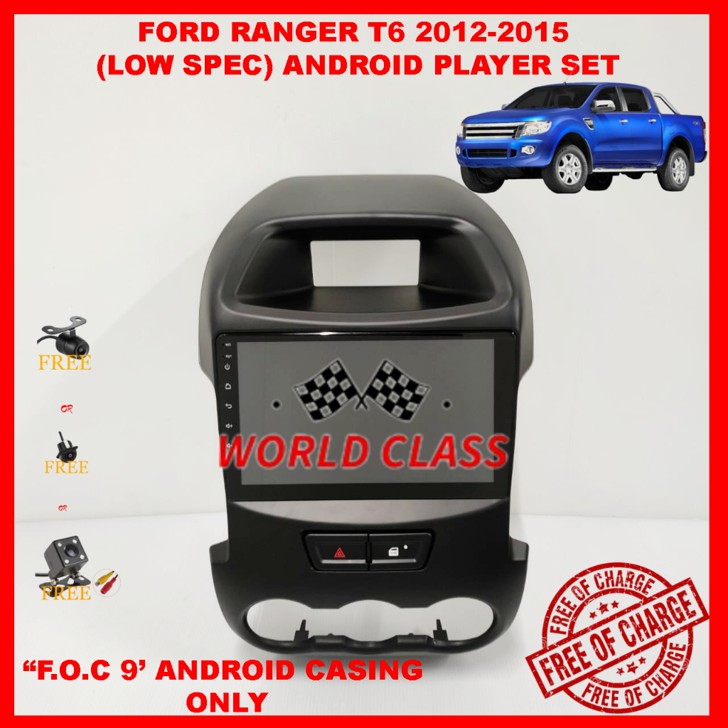 FORD RANGER T6 2012-2015 ( LOW SPEC) 9" ANDROID IPS PLAYER FULL HD ...