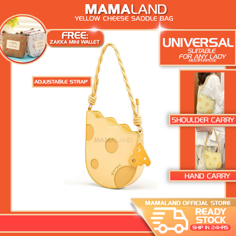 Mamaland Cute Cheese Waterproof Sling Saddle Bag Faux Leather ...