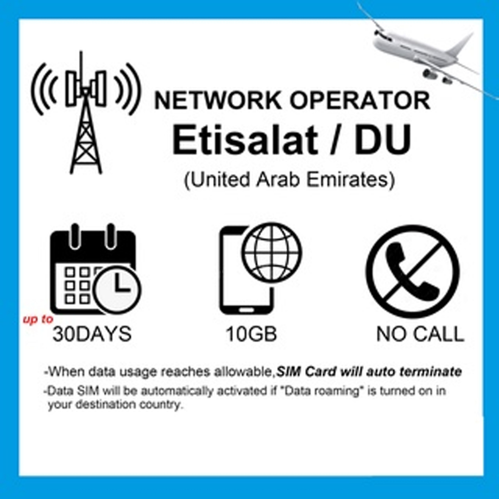 Dubai, Abu Dhabi, United Arab Emirates, UAE Travel Sim Card | Shopee ...
