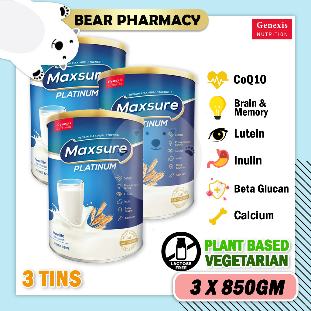 Maxsure Platinum Vanilla 3X850g [Exp: 01/2025] Alternative Ensure ...