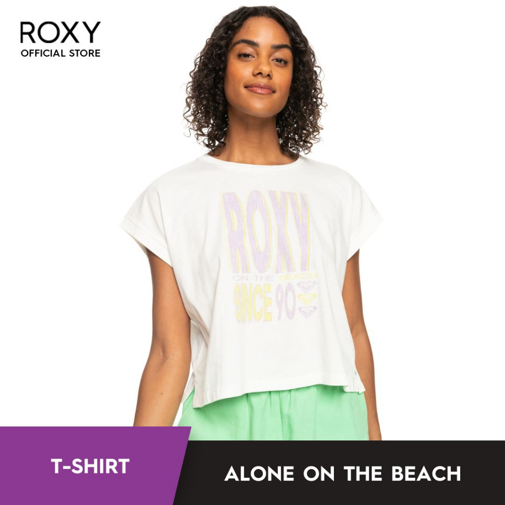 Roxy Women Alone On The Beach Boxy Short Sleeve Tee - Snow White | Shopee Malaysia