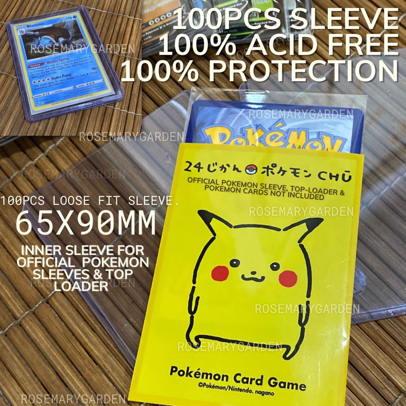 100pcs Pokemon Card Perfect Size Sleeve & Double Card sleeve Trading ...