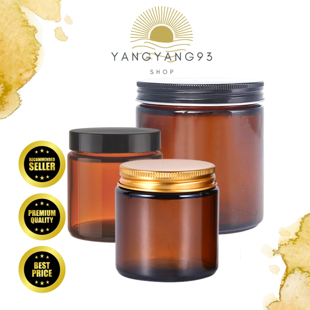 kaca amber DIY lilin balang lilin Amber glass jar with candle making ...