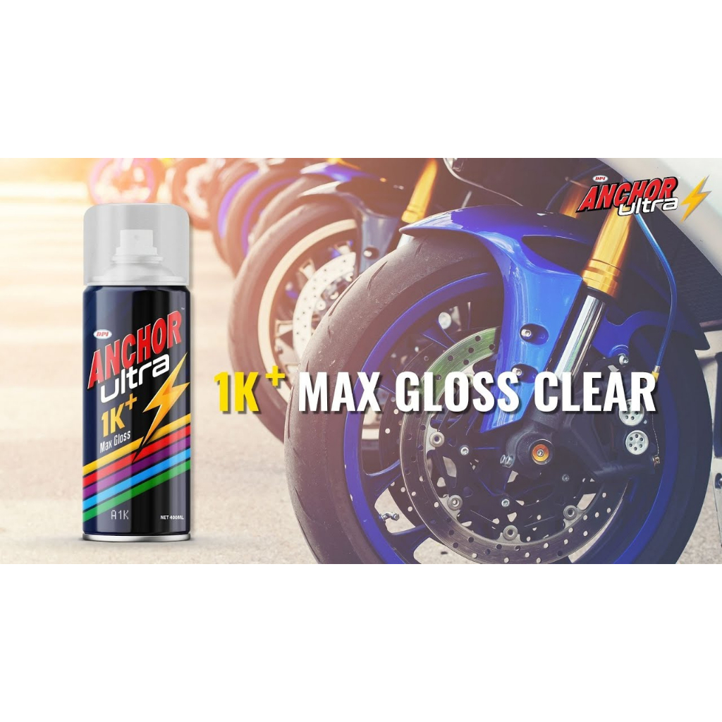 DPI ANCHOR ULTRA 1K + MAX GLOSS CLEAR COAT SPRAY CAN PAINT 400ML TIN ...