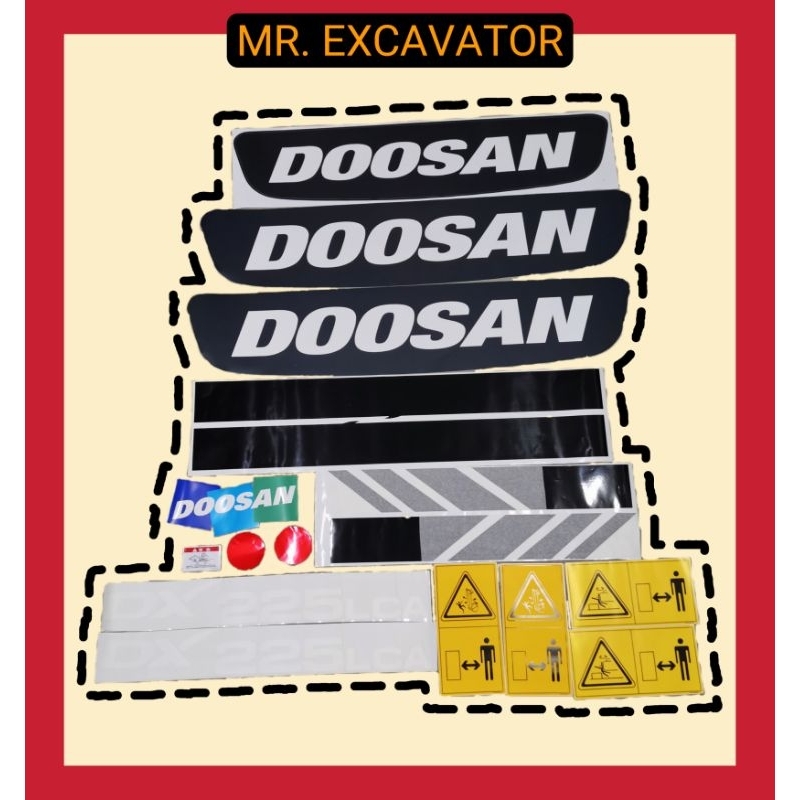 Doosan DX DX225 LCA DX225LCA Excavator Sticker Mesin Stiker 挖掘机神手贴纸 (1 ...