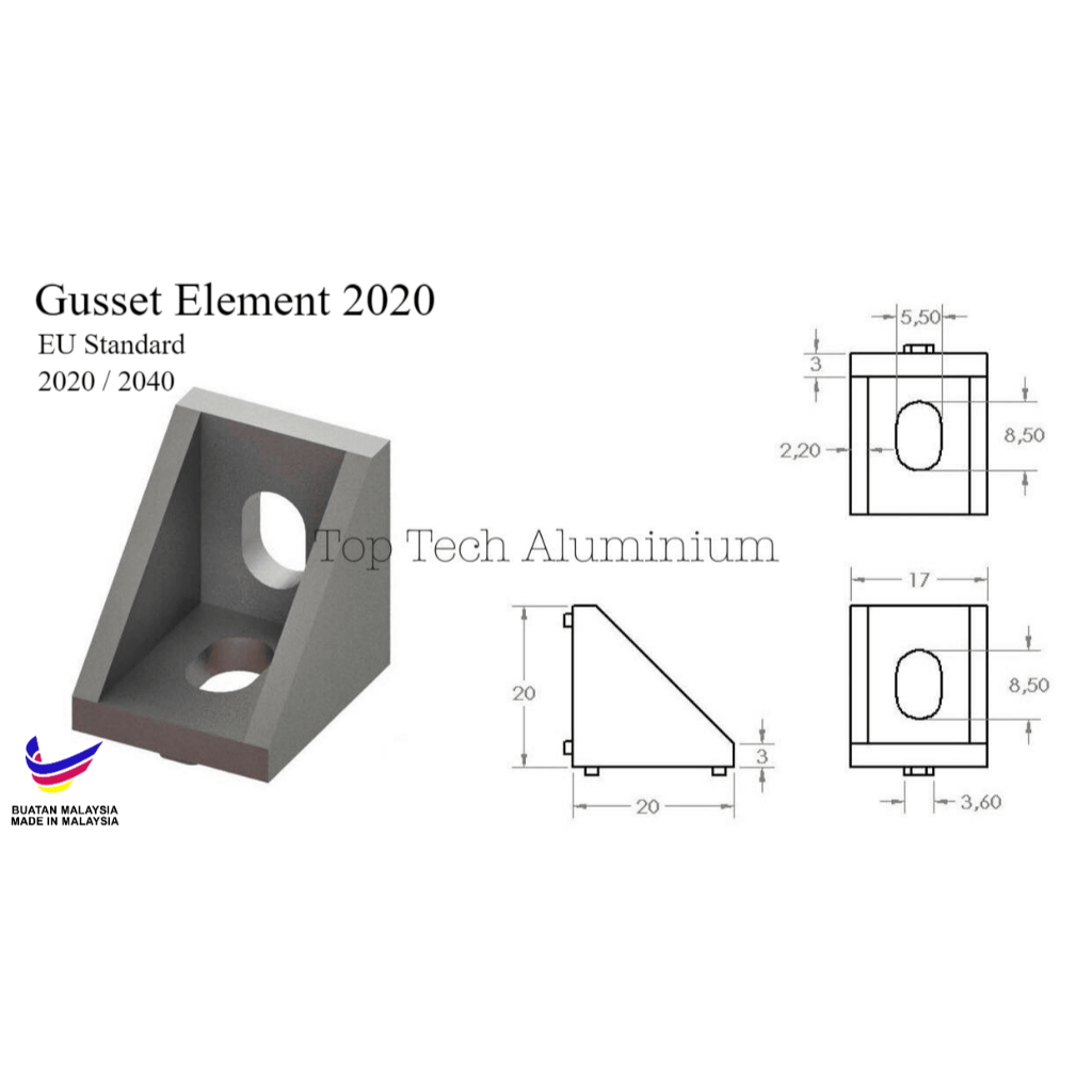 [Ready Stock] Gusset Element 2020 2028 3030 3060 4040 4080 4545 4590 ...