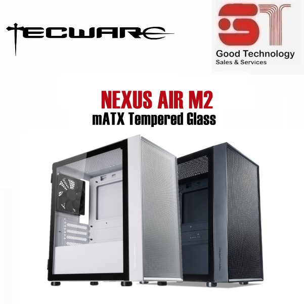 TECWARE NEXUS AIR M2 TG MATX TEMPER GLASS GAMING CASE ( BLACK / WHITE ...