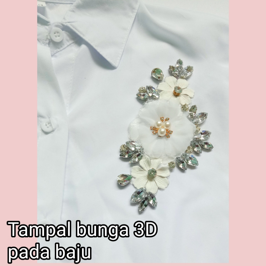 Bunga Tampal 3D/3D Flower Beads/Iron On/Tampal Baju | Shopee Malaysia