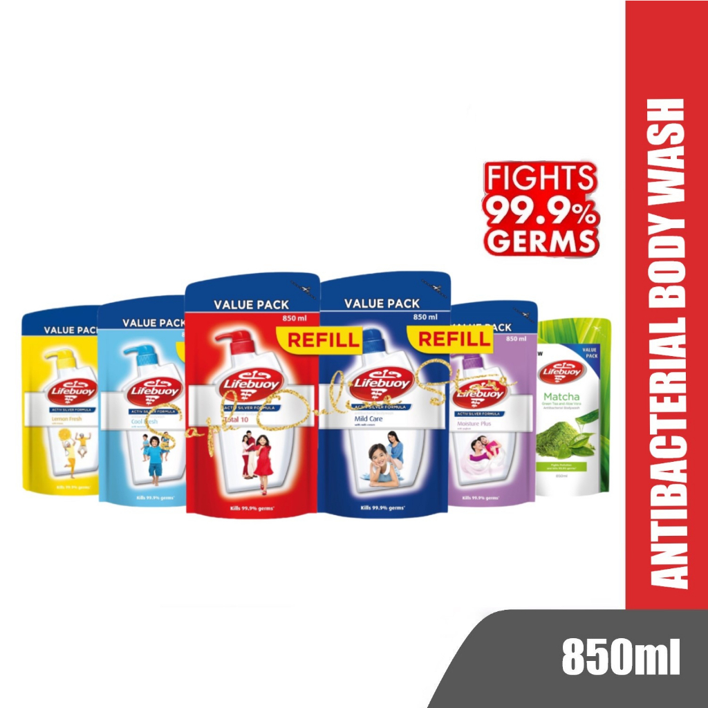 [TWIN PACK] LIFEBUOY Antibacterial Body Wash Refill Pack (850ml ...