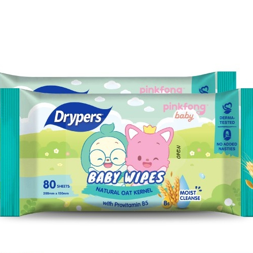 Drypers Pinkfong Baby Wipes Oat | Shopee Malaysia