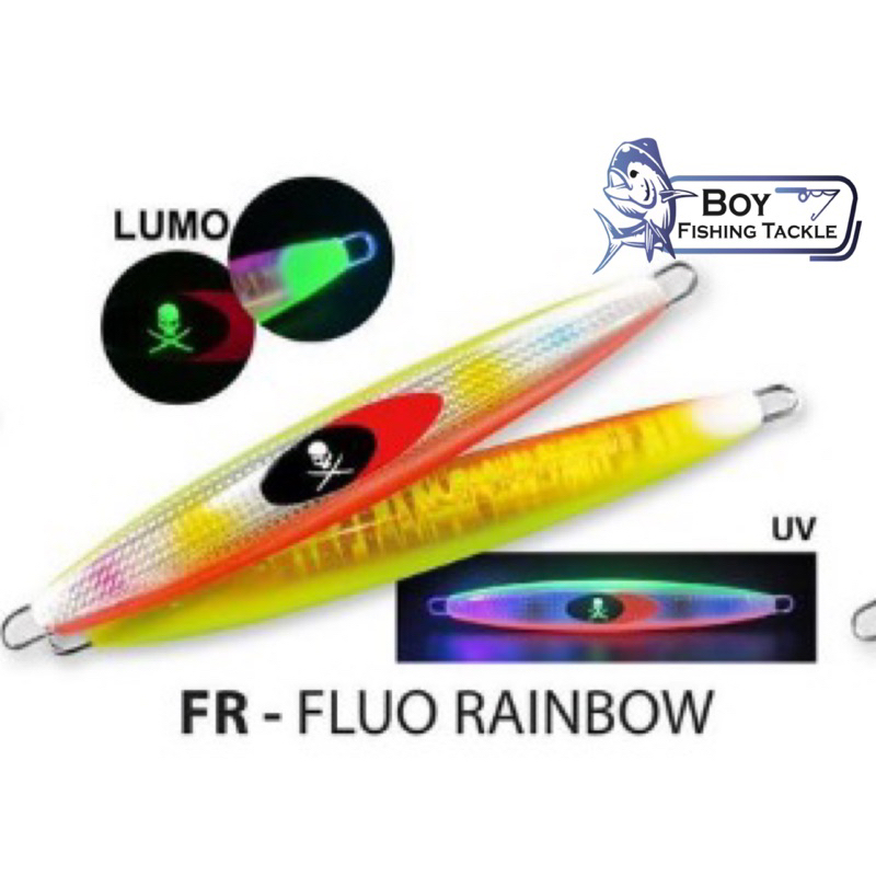 Piratez Strike SpearHead Dual Function Metal Jig Slow Fall Jigging Fast Sinking UV Lumo 40g 60g ...