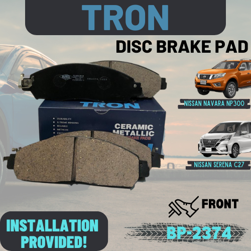 TRON DISC BRAKE PAD FRONT NISSAN NAVARA NP300 SERENA C27 #BP-NS2374 ...