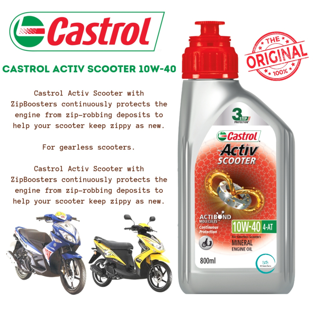 CASTROL ACTIV SCOOTER 10W-40 4AT 800 ML ENGINE OIL SCOOTER CASTROL 4AT ...