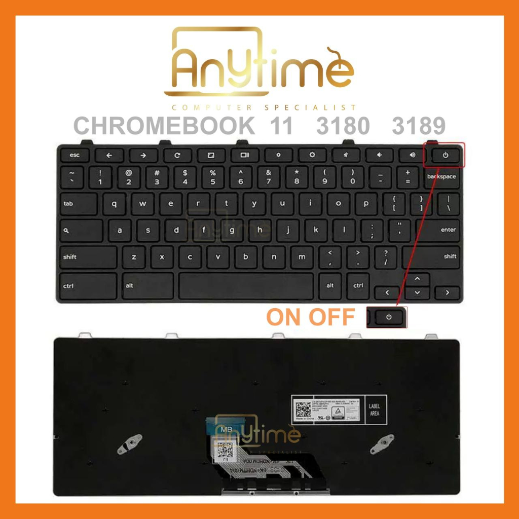 Dell Chromebook 11 3180 3189 13 3380 E3380 keyboard 3190 3191 on off ...