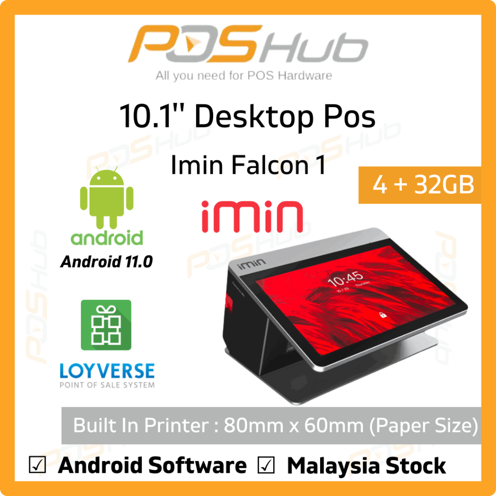 Imin Falcon 1 All in One Tablet POS Desktop Terminal with 80mm Printer ...