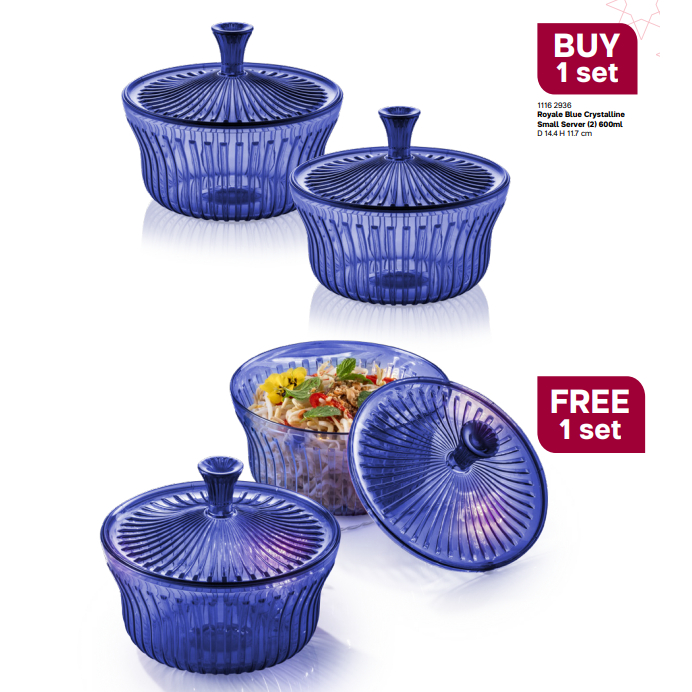 Tupperware Royale Blue Crystalline Small Server 600ml | Shopee Malaysia