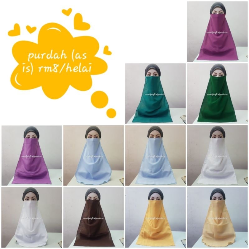 purdah hijau / purdah murah / purdah as is / purdah defect item ...