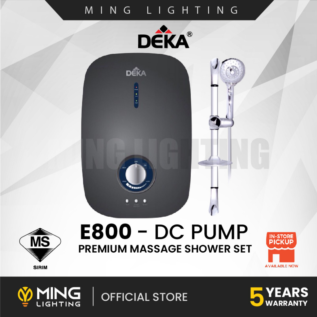 (Sirim) Deka Instant Water Heater E800 Pump White Hot Cool Rain Shower ...