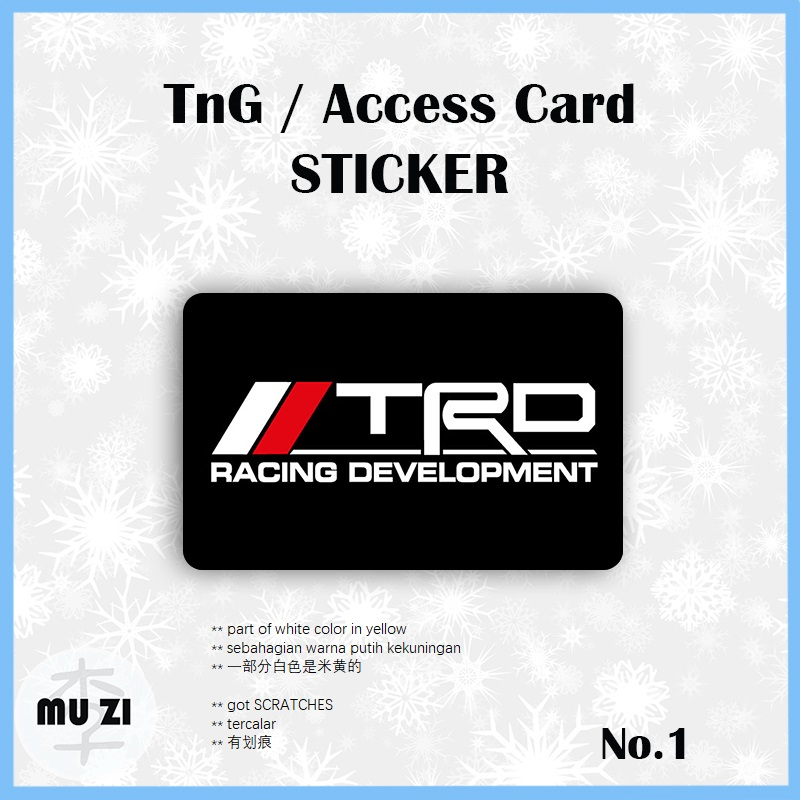 Toyota TnG Card STICKER NFC STICKER Waterproof Thick Hard Material ...