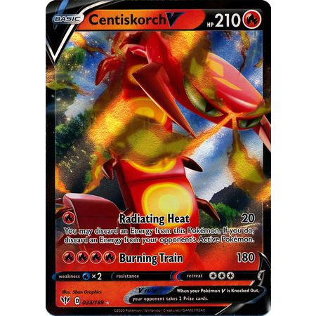 Pokemon TCG - Centiskorch V - 033/189 - Ultra Rare (SS3 Darkness Ablaze ...