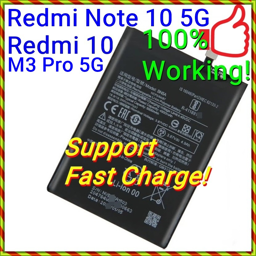 (18W Fast Charge) NEW ORI Last Long Stable Battery BN5A Xiaomi Redmi 10 ...