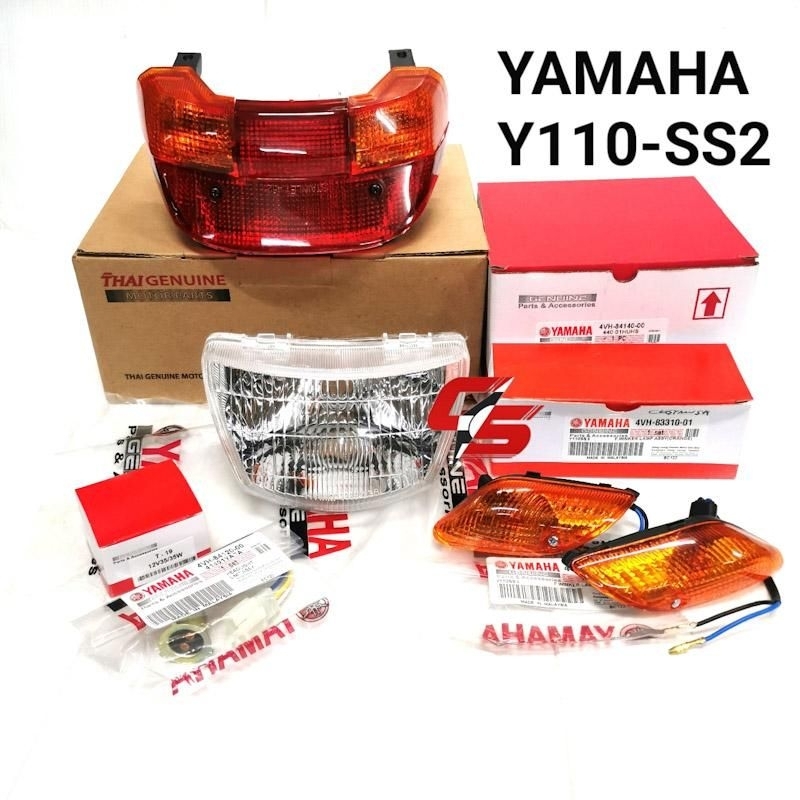 YAMAHA Y110 SS2 SS TWO Original Head Lamp with Socket Bulb Front Signal Set Tail lamp Set ...