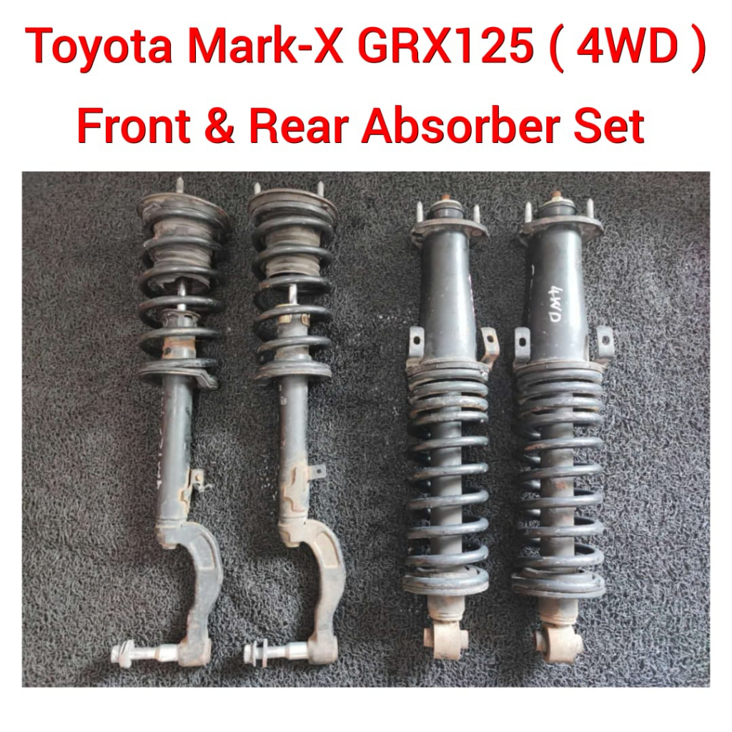🇯🇵🇯🇵 Toyota Mark-X GRX125 4WD Front & Rear Absorber With Spring Set ...