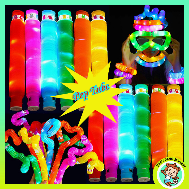 19cm Big Luminous Pop Tube Fidget Toys Sensory For Anti Stress Plastic ...