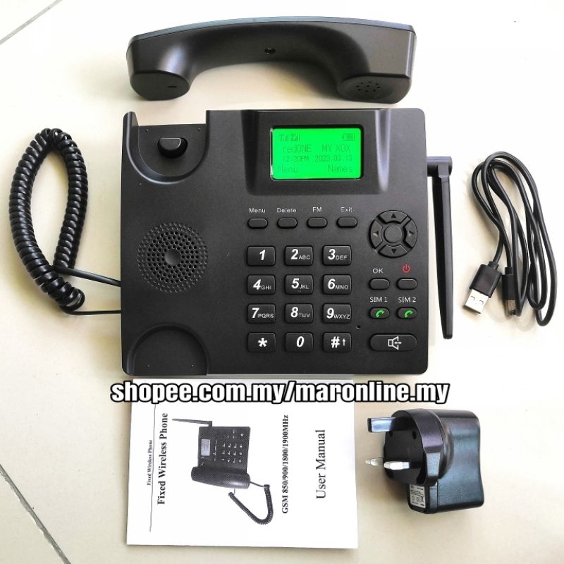 Telefon Rumah Guna Simkad, Wireless GSM Office Home Telephone Using Simcard (Dual Simcards ...