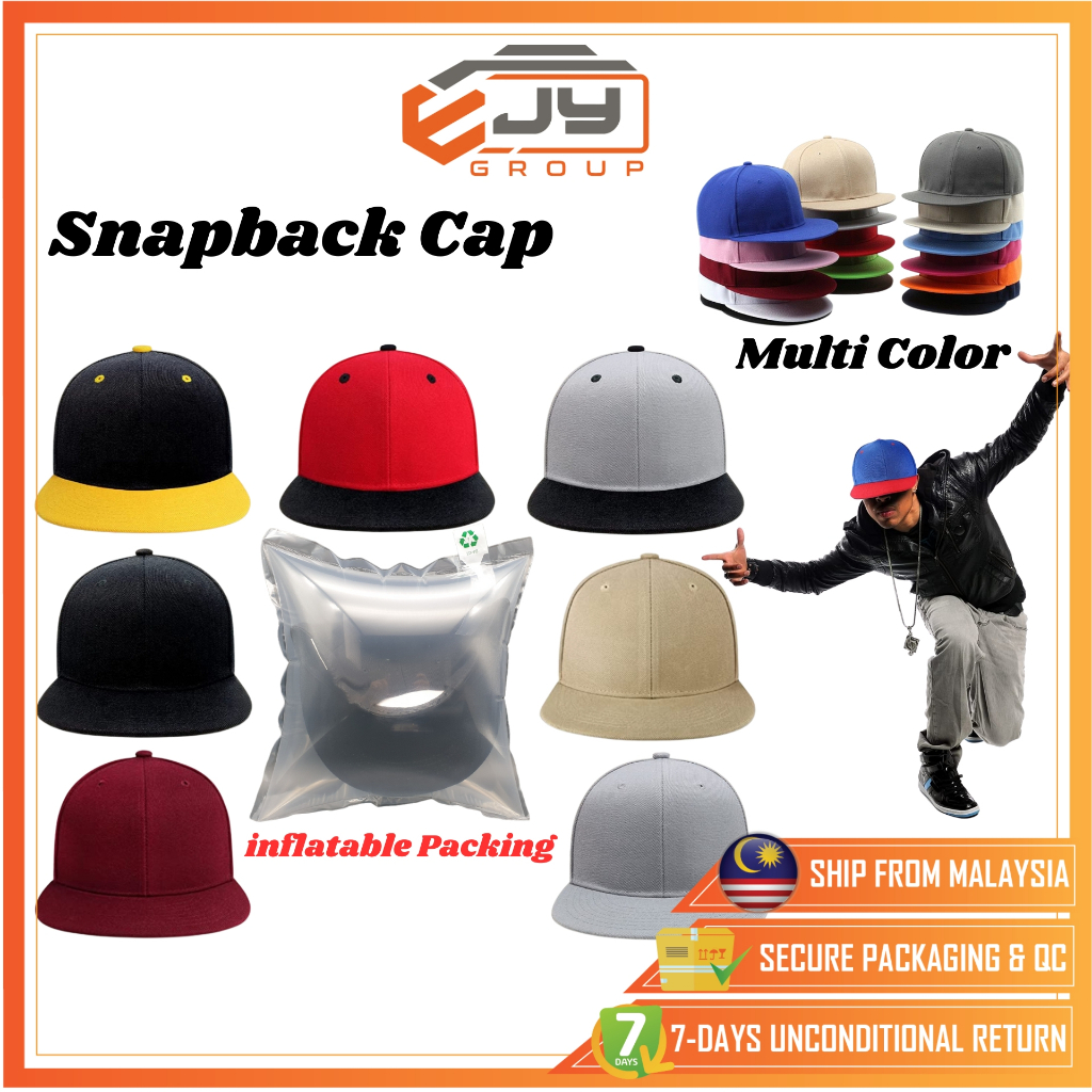 Cap Snapback Solid Brim Topi Lelaki Snapback Plain Cap Kosong Men Cap ...