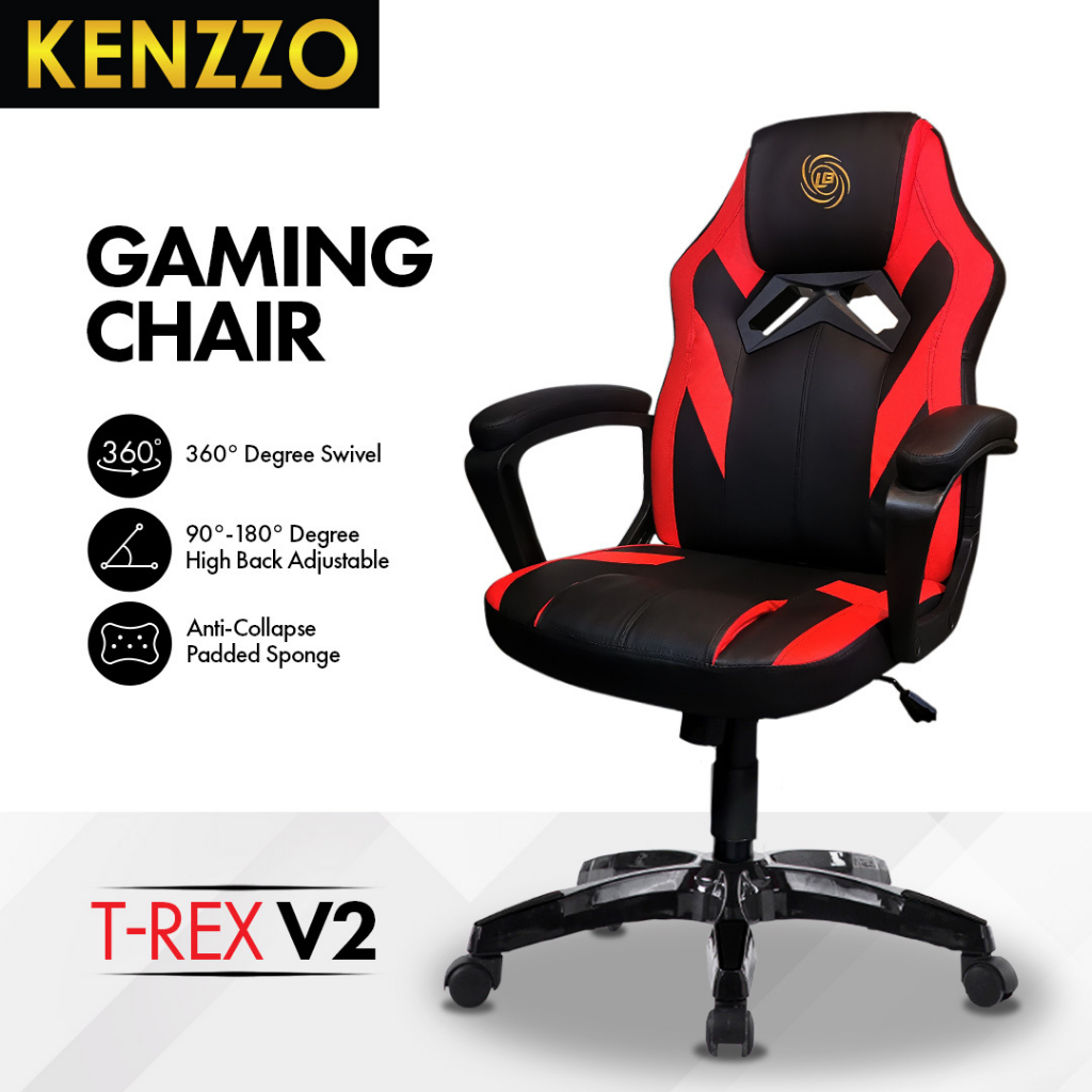 FREE SHIPPING !! KENZZO: T-REX SERIES GAMING CHAIR /Height Adjustable ...