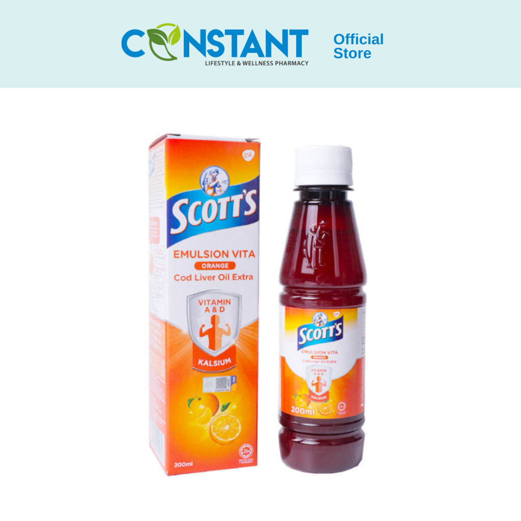Scotts Emulsion Cod Liver Oil (Orange) 200ml | Shopee Malaysia