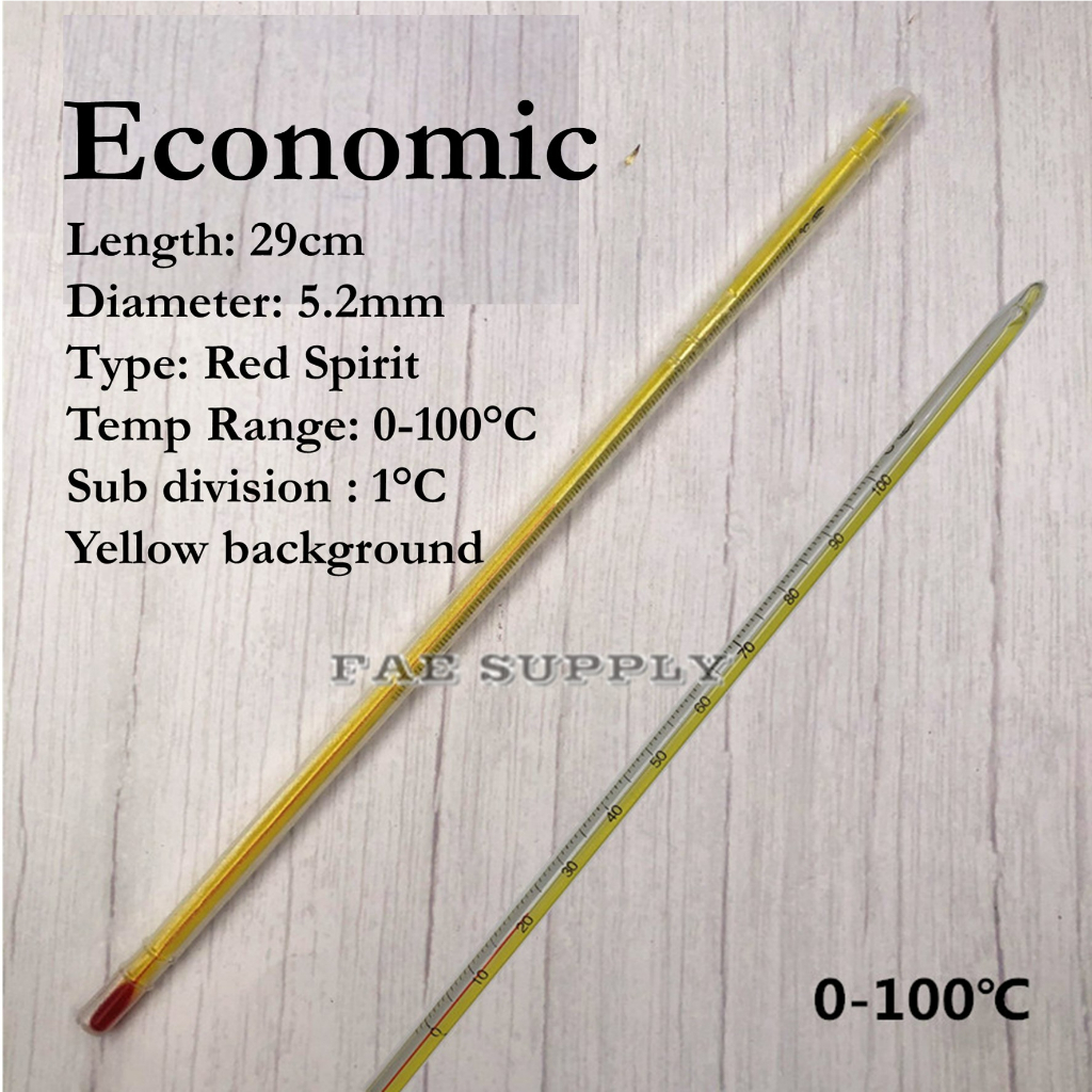 Glass thermometer 0-100 degree Celsius non mercury School Experiment ...