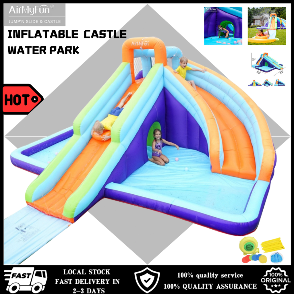 🔥READY STOCK🔥 Inflatable castle outdoor trampoline inflatable slide ...