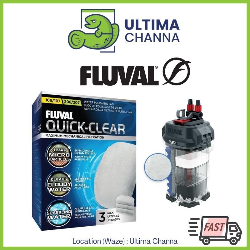 ORIGINAL Fluval Quick Clear 106/107 206/207 3 packs clear cloudy water ...