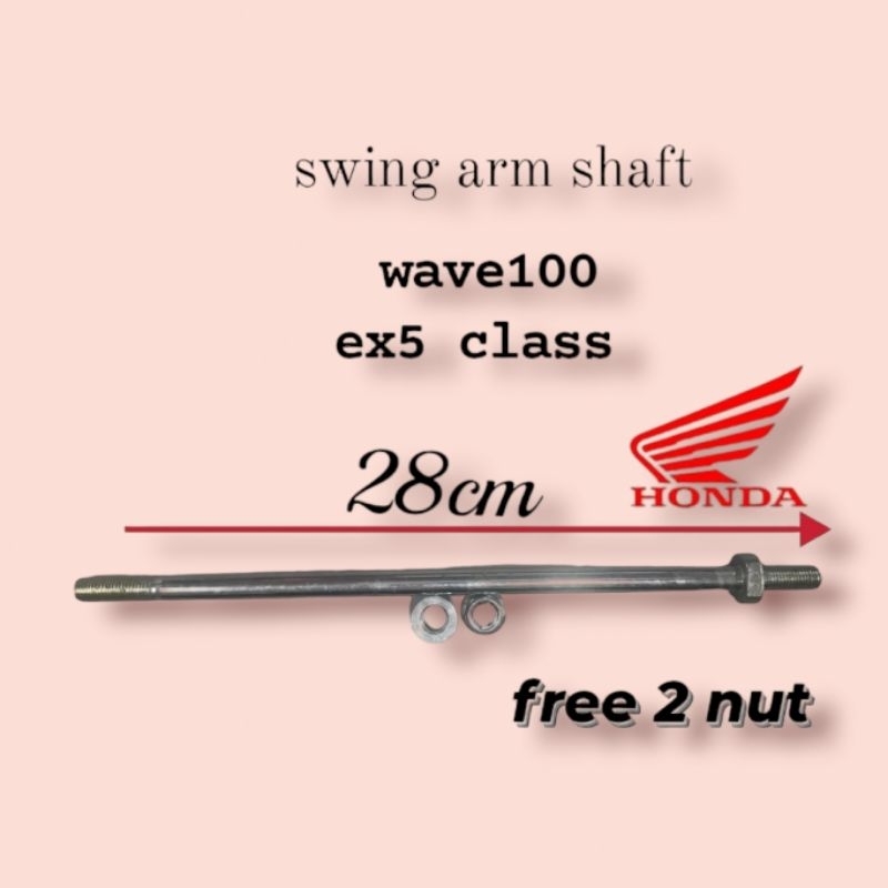 SWING ARM SHAFT W/NUT WAVE 100*Batang sap tengah Wave100#Ex5 Class# ...