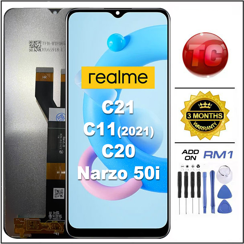 LCD REALME C11 2021/ C21/ C20/ Narzo 50i Compatible For Original Glass Touch Screen Digitizer ...