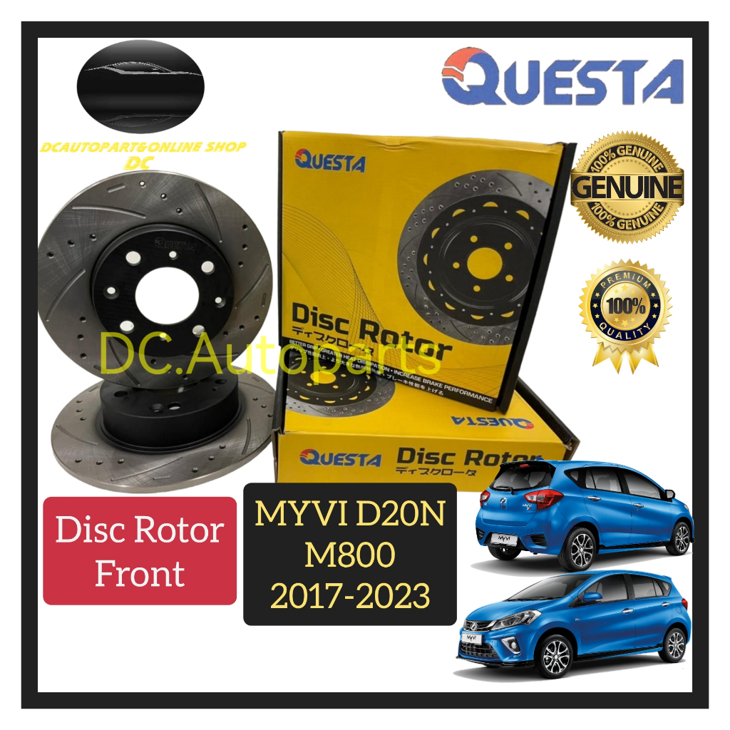 QUESTA PERODUA MYVI D20N M800 2017-2023 SPORT BRAKE DISC ROTOR (FRONT ...