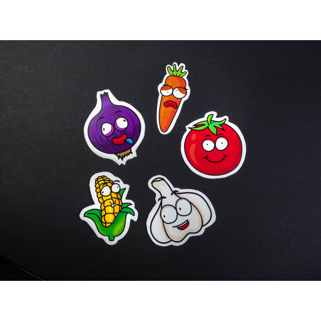 [Waterproof Sticker] Funny & Expressive Vegetable (Journal/Laptop/Phone ...