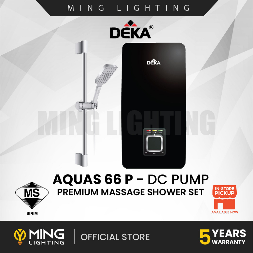 (Sirim) Deka Instant Water Heater AQUAS 66 P with Pump Hot Cool Shower ...