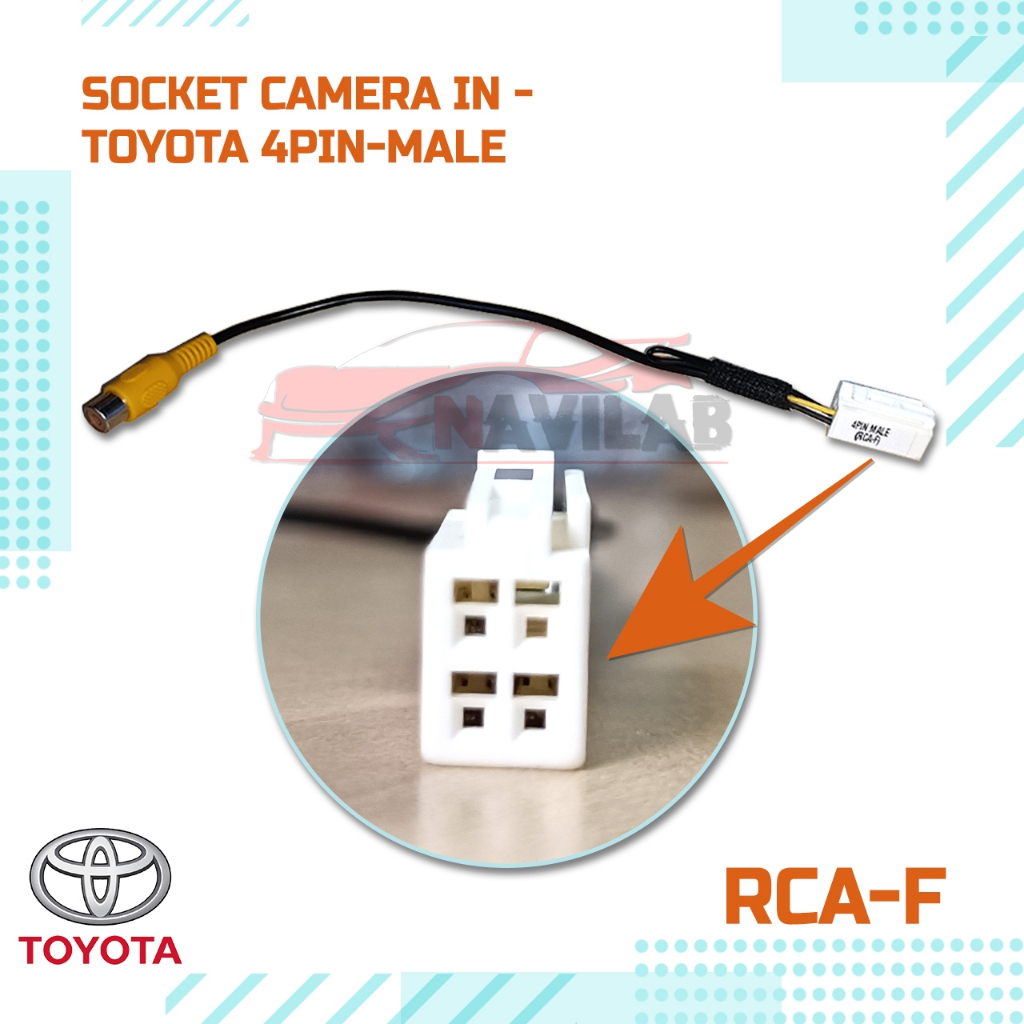 Socket Reverse Camera Replacement Kit Toyota 4 Pin Male (RCA-F ...