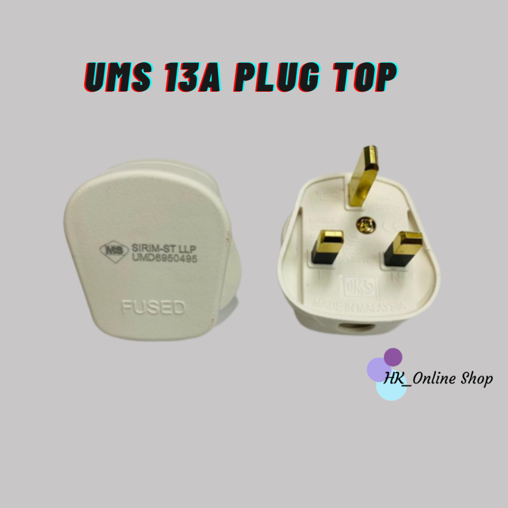 UMS 3 Pin Plug Top SIRIM 13A 3 Pin Fused Plug Top / 15A 3 Pin Plug Top ...